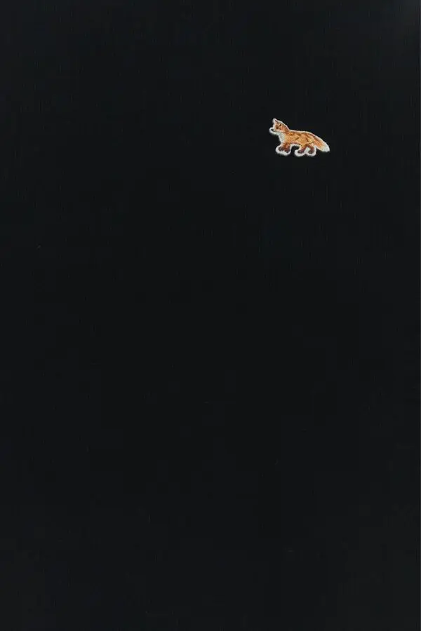 Maison Kitsuné Cotton Sweatshirt With Baby Fox Patch - Black