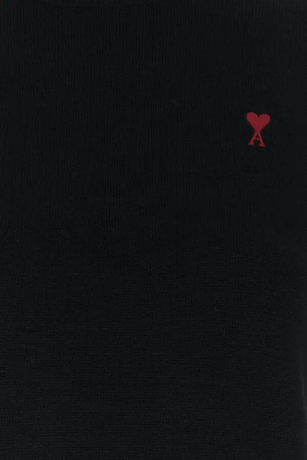 AMI Paris Wool Turtleneck Sweater With De Coeur Embroidery