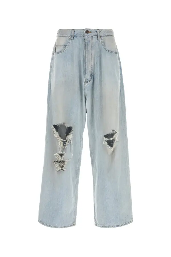 Balenciaga Stonewashed Denim Jeans With Rips