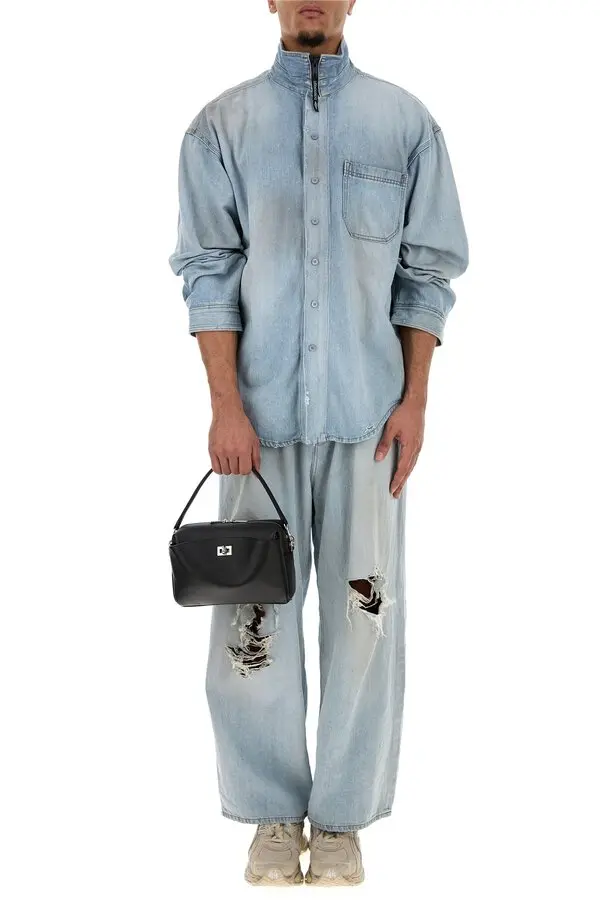 Balenciaga Stonewashed Denim Jeans With Rips