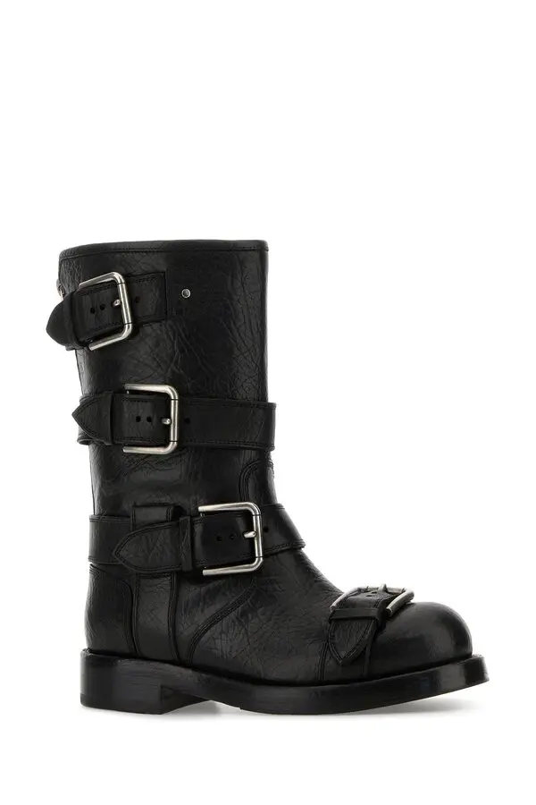 Dolce & Gabbana Leather Boots With Adjustable Straps