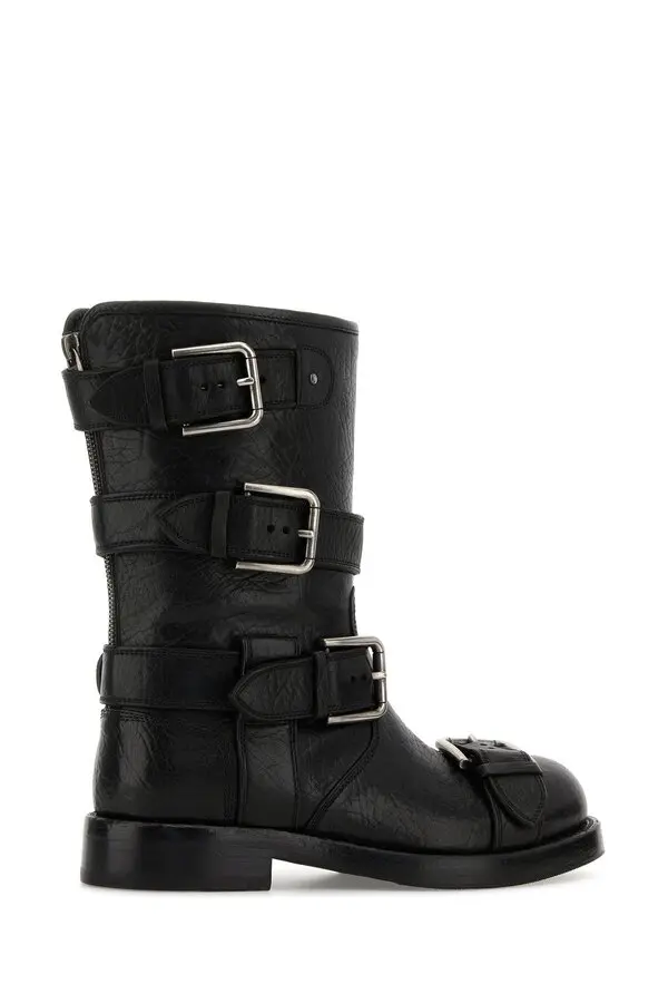 Dolce & Gabbana Leather Boots With Adjustable Straps