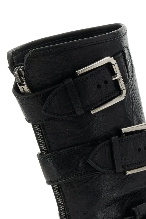 Dolce & Gabbana Leather Boots With Adjustable Straps