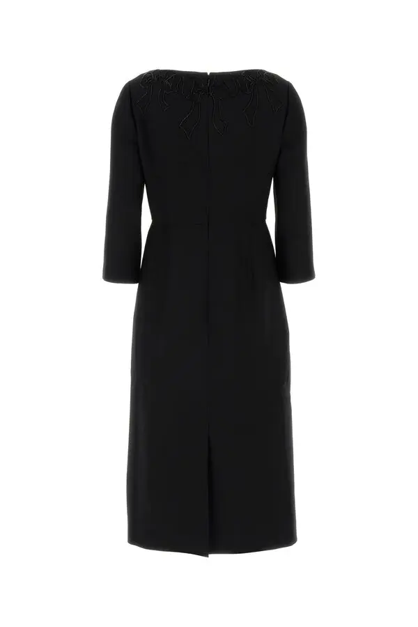 Valentino Garavani Wool Blend Dress With Bead Embellishments