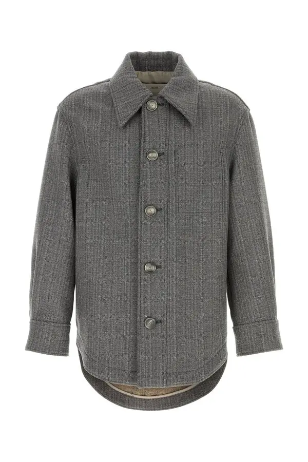 Ami Wool Blend Overcoat - Grey