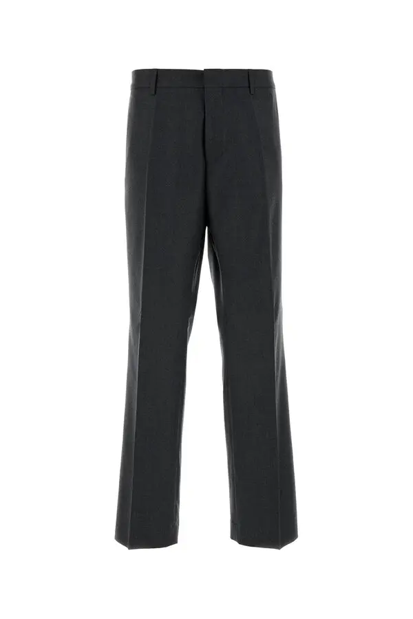 Ami Dark Wool Tailored Trousers - Grey