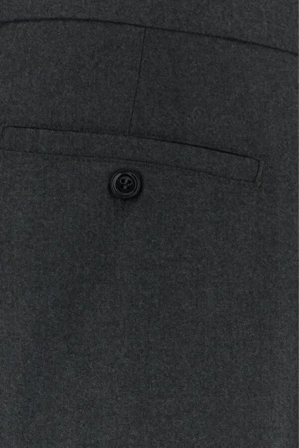 Ami Dark Wool Tailored Trousers - Grey