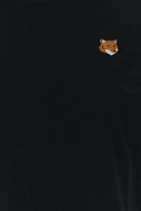 Maison Kitsuné Cotton T-shirt With Fox Head Patch - Black