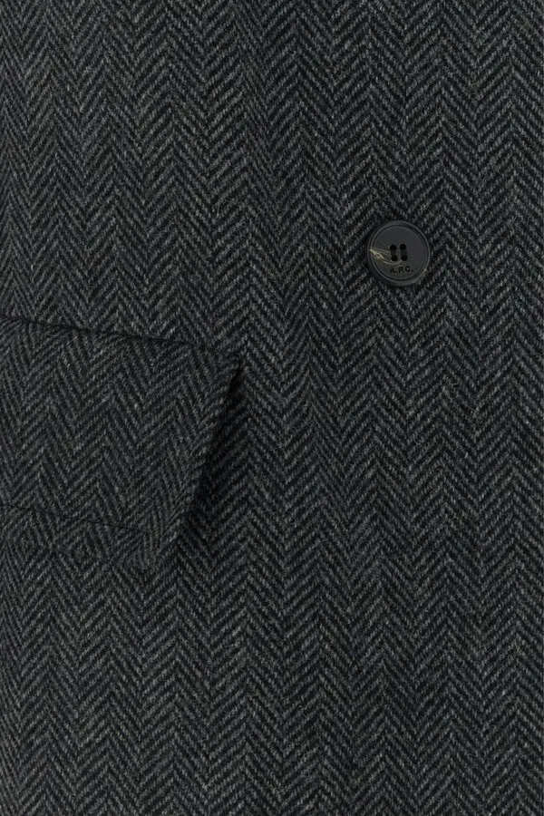 A.p.c. Embroidered Wool Blend Coat - White