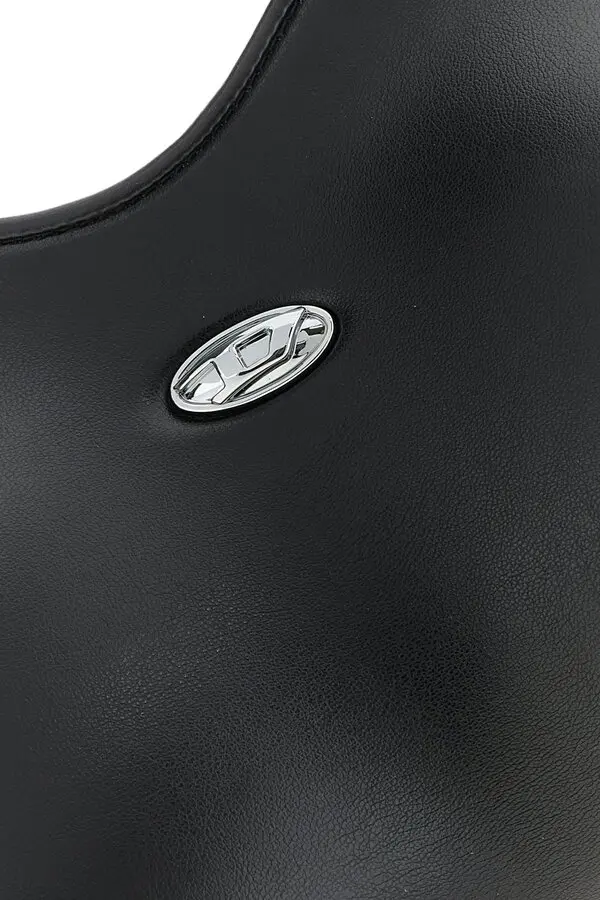 DIESEL® Leather Synthetic Leather Double-d Shoulder Bag - Black