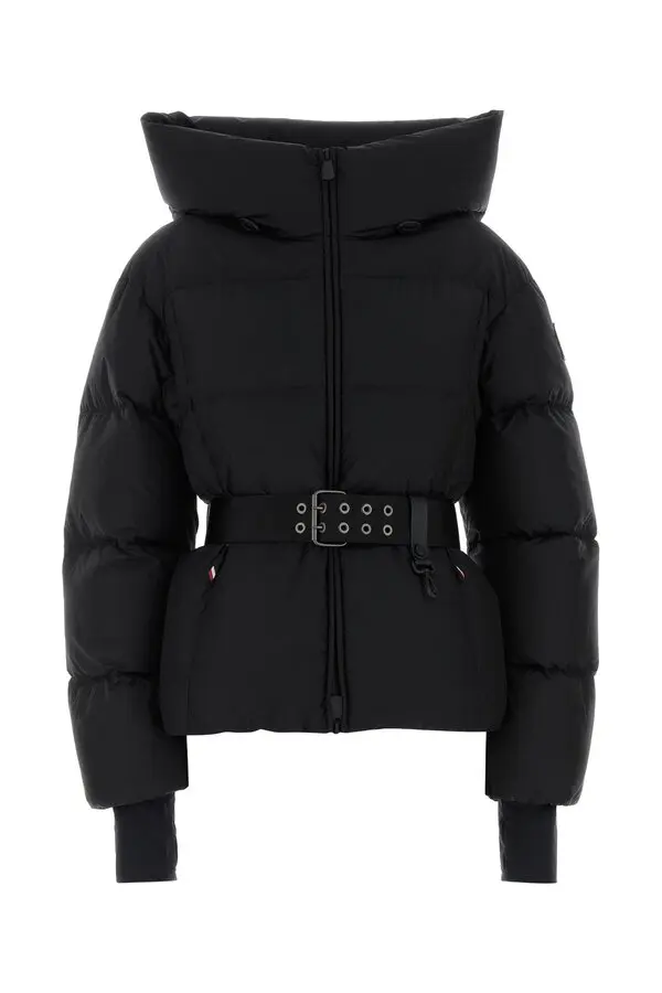 Moncler Quilted Down Jacket With Belt - Black