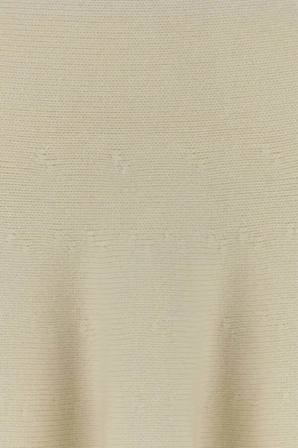 Alaïa Ivory Stretch Cashmere Blend Flared Skirt