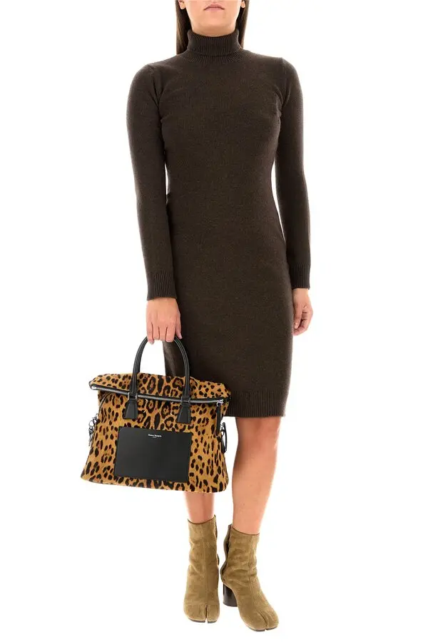 MAISON MARGIELA Wool Blend High Neck Sweater Dress