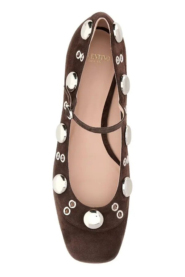 Valentino Garavani Embellished Suede Mary Jane Pumps