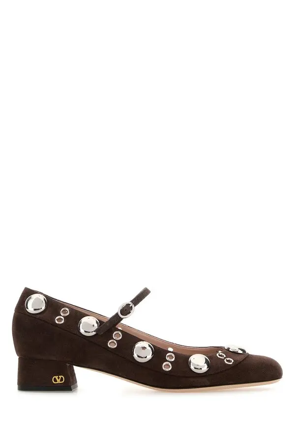 Valentino Garavani Embellished Suede Mary Jane Pumps