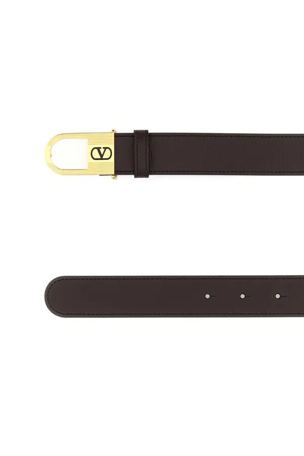 Valentino Garavani Vlogo Signature Leather Belt - Brown
