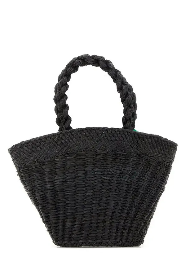 AMOR Y MEZCAL Raffia Bucket Bag With Floral Applique