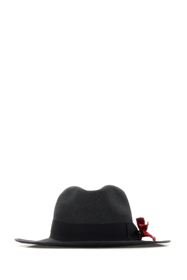 AMOR Y MEZCAL Raffia Hat With Floral Applique