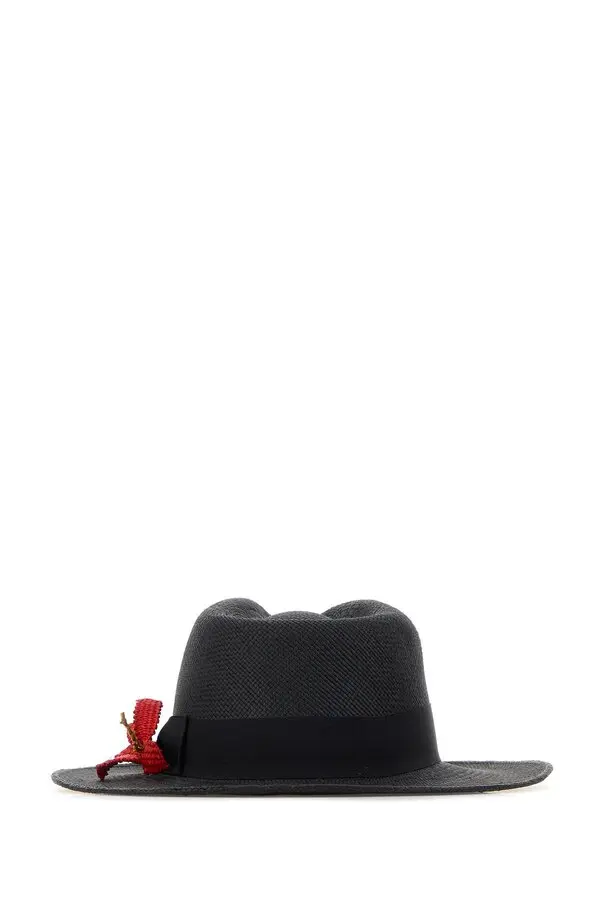 AMOR Y MEZCAL Raffia Hat With Floral Applique