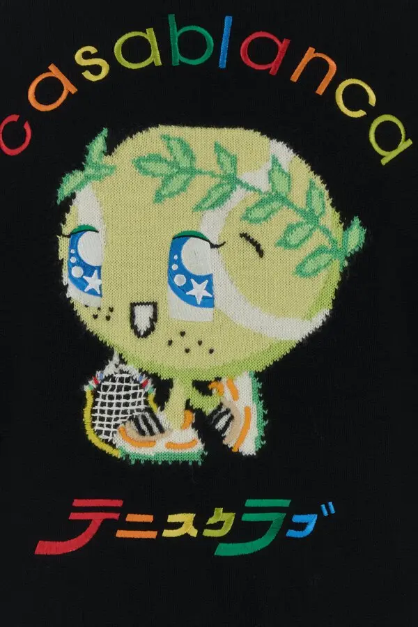 Casablanca Wool Sweater With Intarsia Crew Embroidery