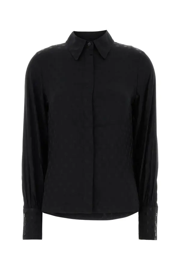 Isabel Marant Étoile Stretch Silk Polka Dot Shirt - Black