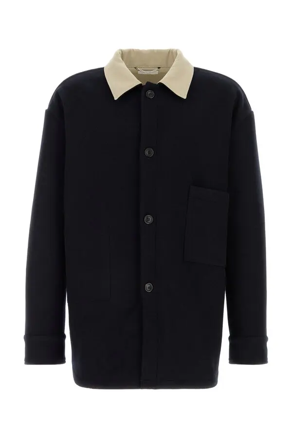 1989 STUDIO Midnight Wool Blend Coat With Contrasting Collar