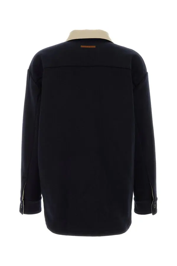 1989 STUDIO Midnight Wool Blend Coat With Contrasting Collar
