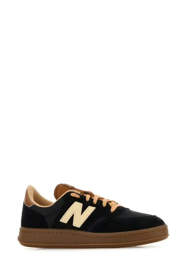 NEW BALANCE T500 Leather And Suede Sneakers - Black