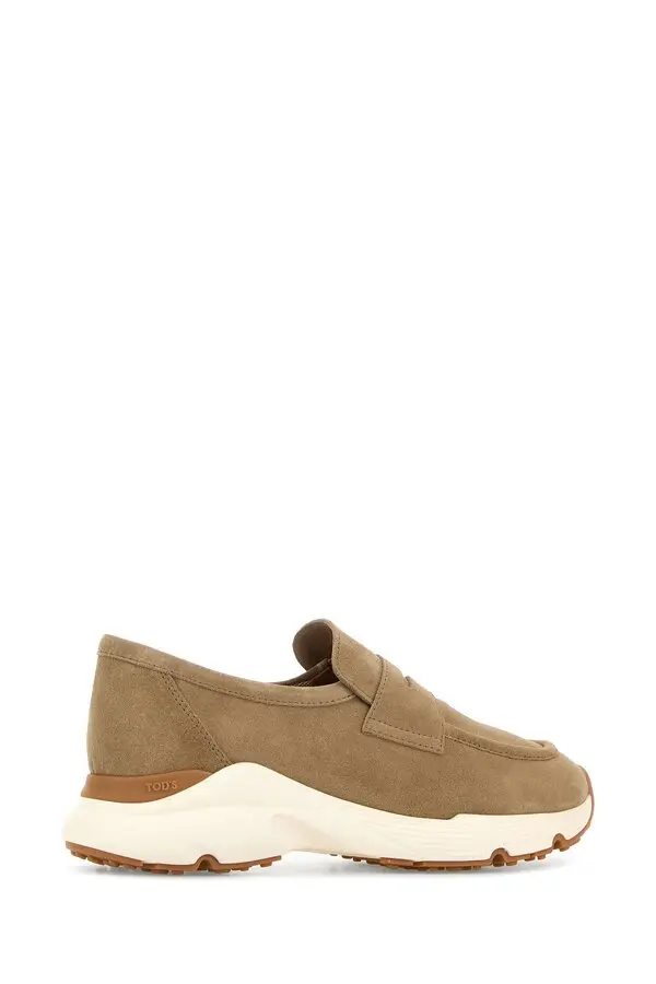TOD'S Suede Loafers With Embossed Logo