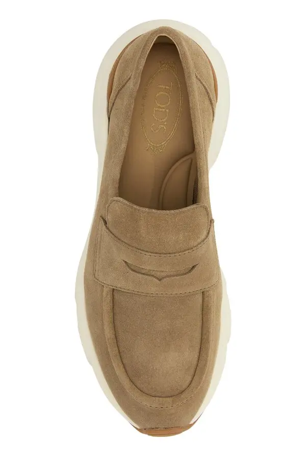 TOD'S Suede Loafers With Embossed Logo