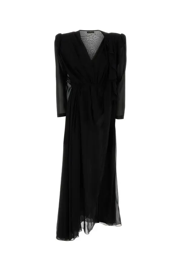 Balenciaga Crepe Dress With Ruffles