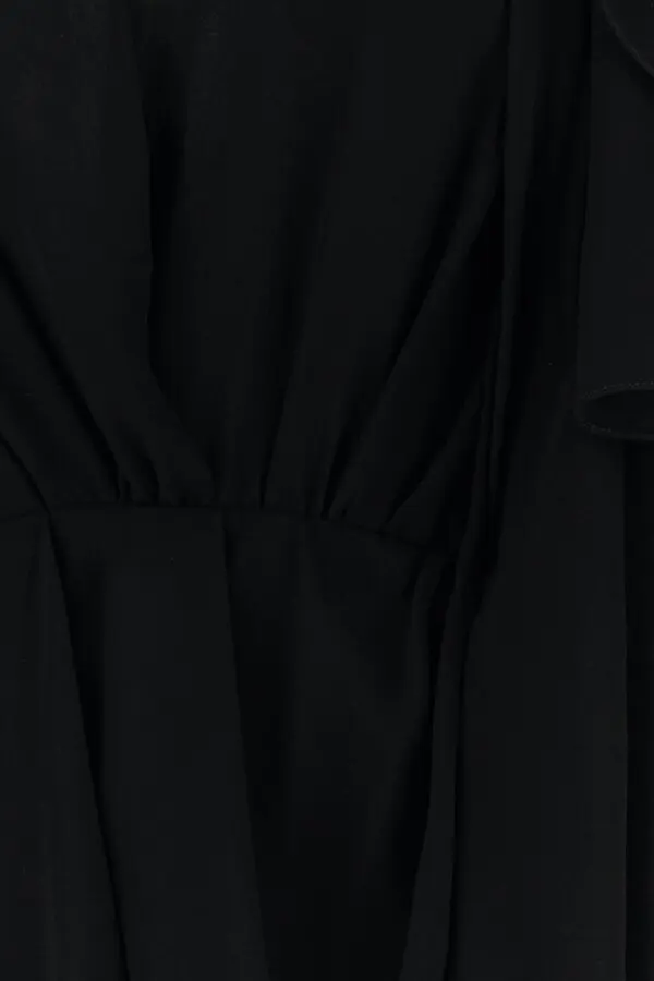 Balenciaga Crepe Dress With Ruffles