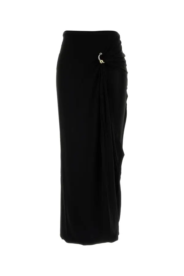JEAN PAUL GAULTIER Stretch Rayon Skirt With Logo Detail