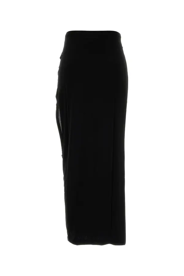 JEAN PAUL GAULTIER Stretch Rayon Skirt With Logo Detail