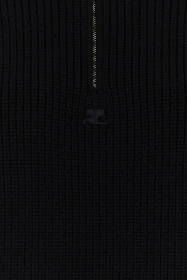COURREGES Oversize Ribbed Merino Wool Sweater