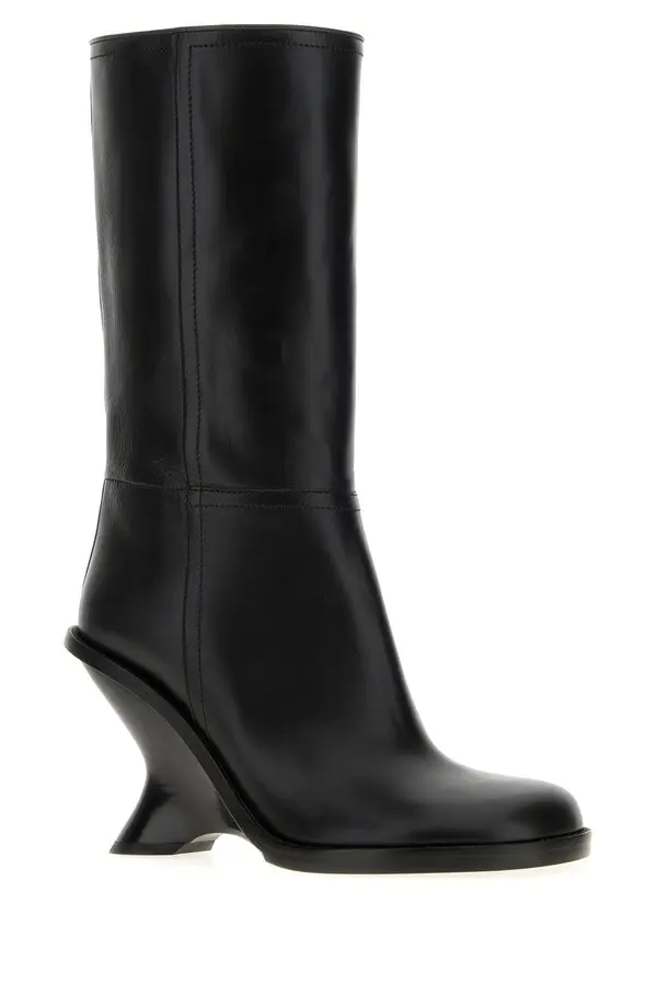 Dries Van Noten Sculptural Heel Leather Boots