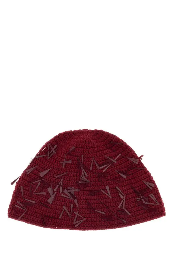 Alanui Crocheted Beanie Hat With Embellishments - Red