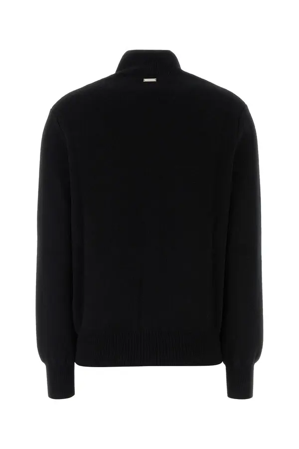 FERRAGAMO High Neck Wool & Cashmere Sweater With Floral Applique