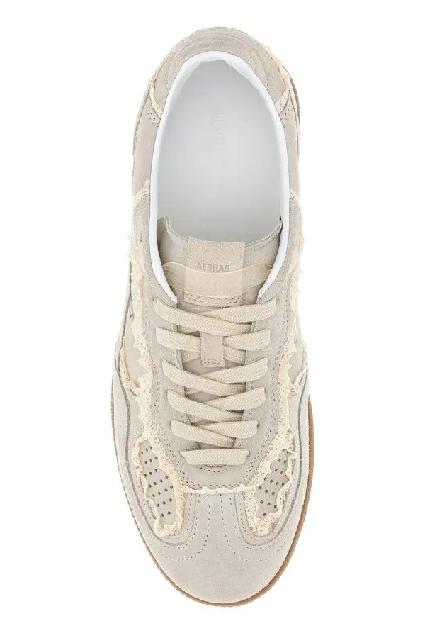 ALOHAS Suede Sneakers With Lace Inserts - Grey