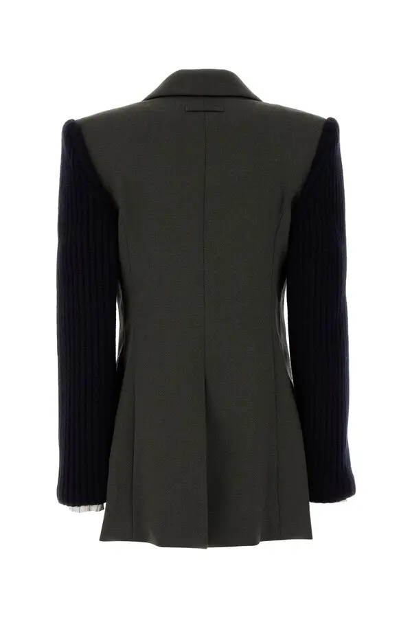 JEAN PAUL GAULTIER Wool Blend Blazer With Contrasting Knit Sleeves