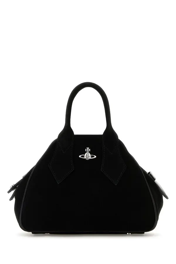 VIVIENNE WESTWOOD Suede Small Yasmine Handbag With Orb Detail - Black
