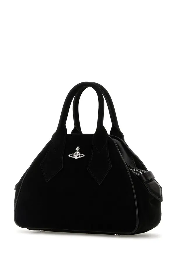 VIVIENNE WESTWOOD Suede Small Yasmine Handbag With Orb Detail - Black