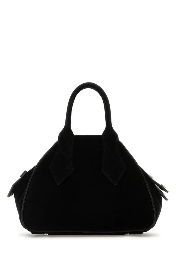 VIVIENNE WESTWOOD Suede Small Yasmine Handbag With Orb Detail - Black
