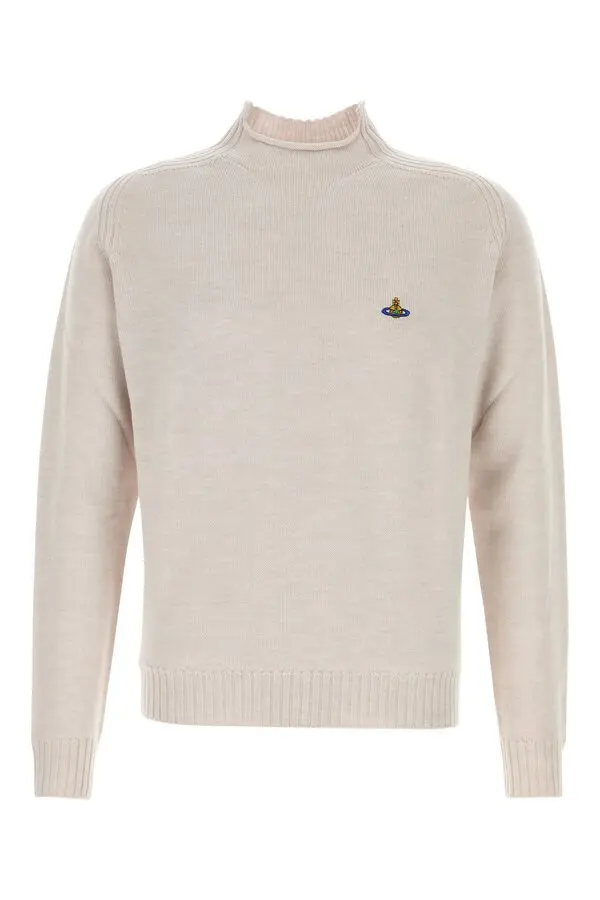 VIVIENNE WESTWOOD Sand Wool Mock Neck Sweater