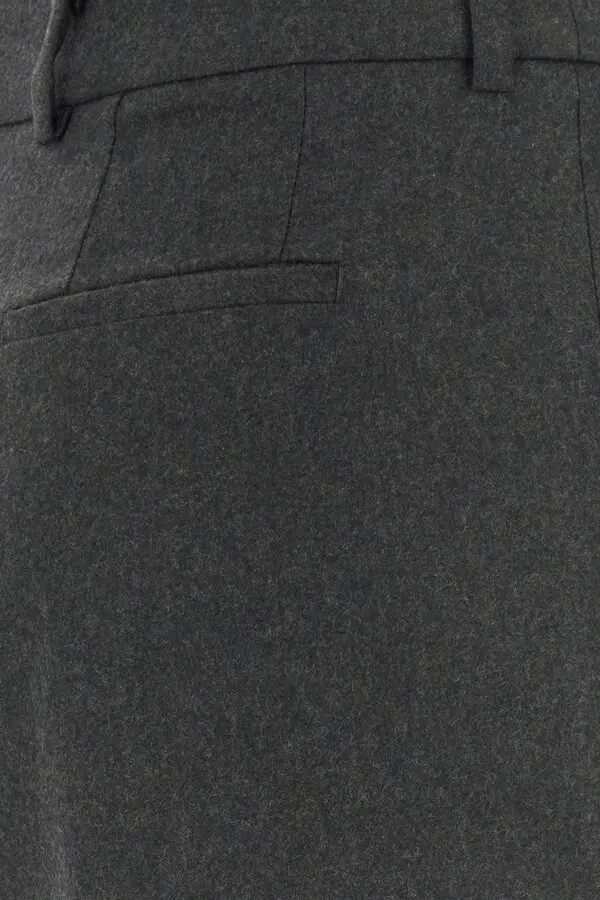 PT TORINO Charcoal Stretch Wool Blend Wide-leg Pant - Grey