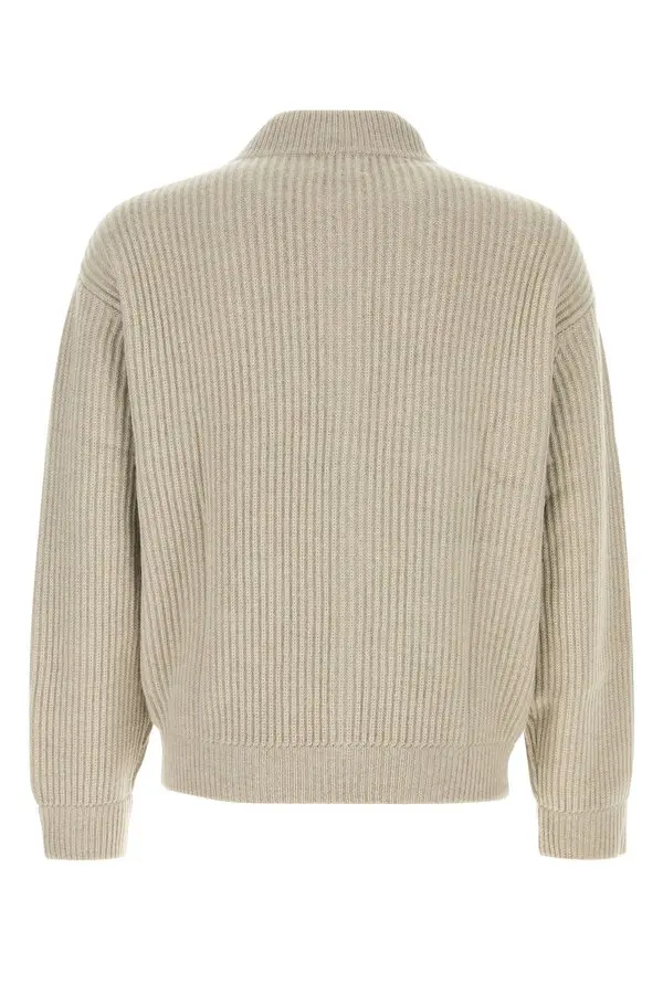 Le Kasha Ribbed Organic Cashmere Zip Cardigan