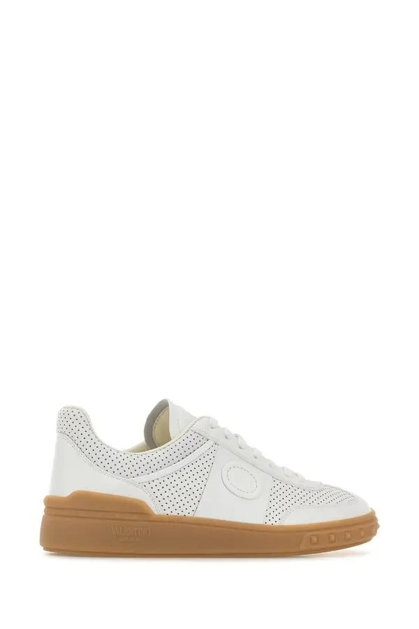 Valentino Garavani Quilted Leather Lace-up Sneakers - White