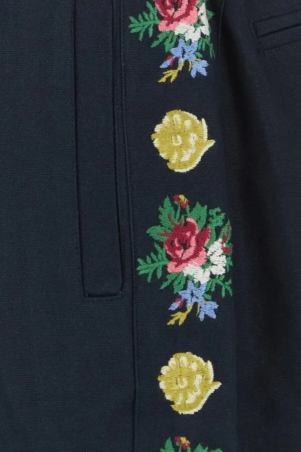 BAZISZT Navy Cotton Pine Pant