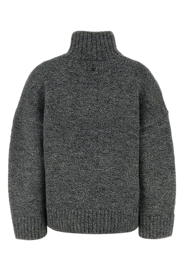 JW Anderson Melange Wool Blend Sweater With Leather Pocket
