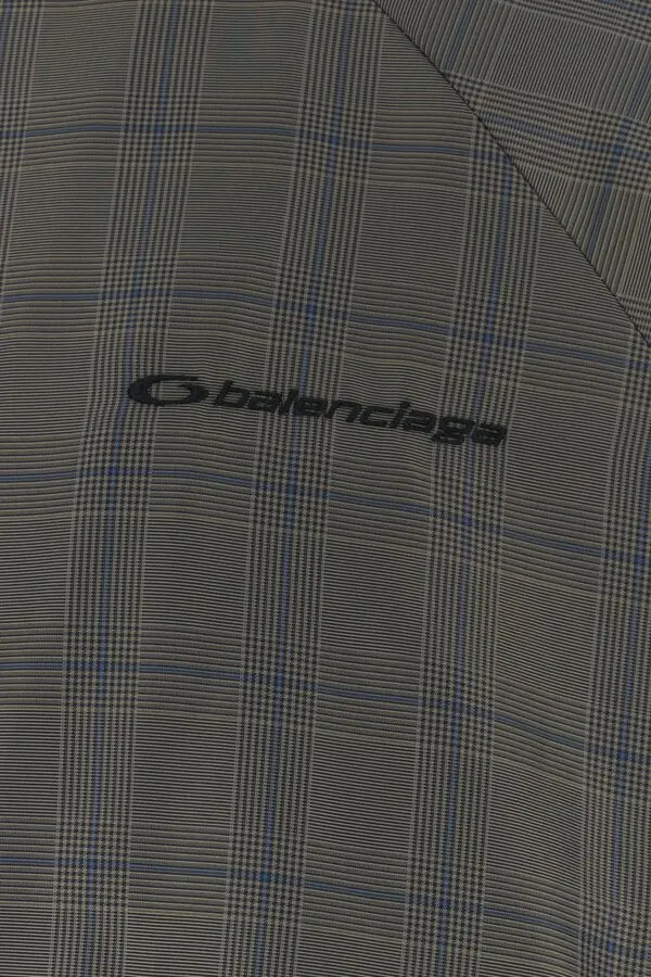 Balenciaga Embroidered Checked Nylon Jacket - White